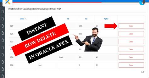 Instant Row Delete In Oracle Apex Javainhand Tutorial