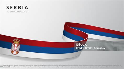 세르비아의 국기입니다 세르비아 국기 색상과 사실적인 물결 모양의 리본입니다 그래픽 및 웹 디자인 템플릿 국가 기호입니다 독립 기념일 포스터입니다 추상 배경입니다 벡터