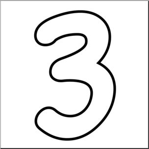 Number 3 With Black Outline