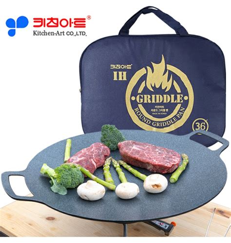 키친아트 멀티 그리들팬 인덕션ih 솥뚜껑불판 바베큐그릴 가정용고기불판 구이팬 캠핑그리들 티몬