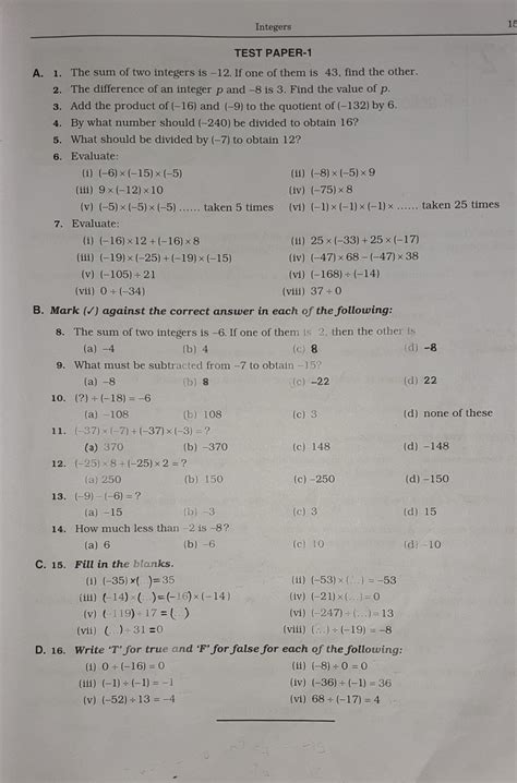 Topic Integers Mathematics Assignment Teachmint