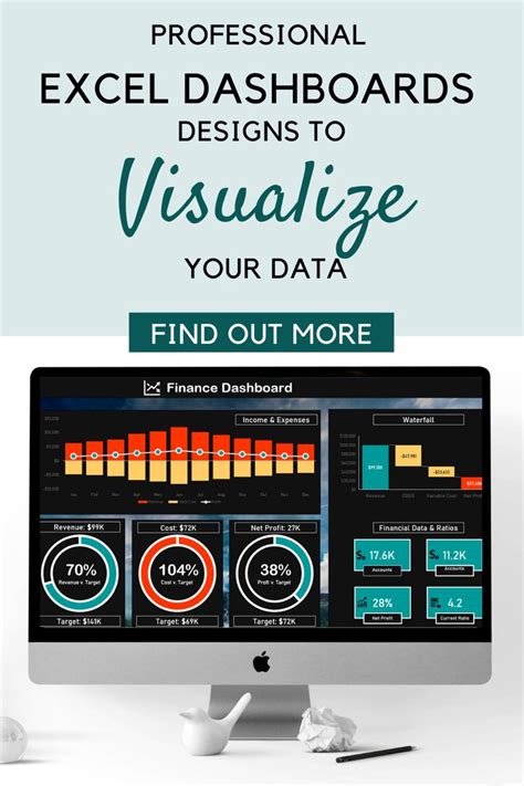 A Computer Screen With The Words Professional Excel Dashboards Designs To Visualize Your Data