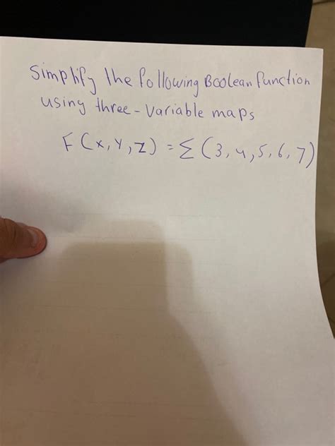 Solved Simplify The Following Boolean Function Using Three