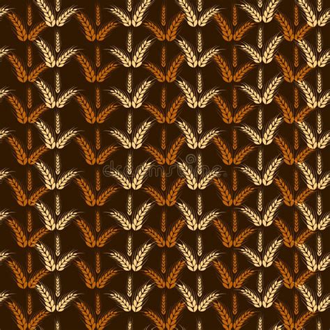 Wheat Spikelets And Grains Seamless Pattern Background With Spikelets