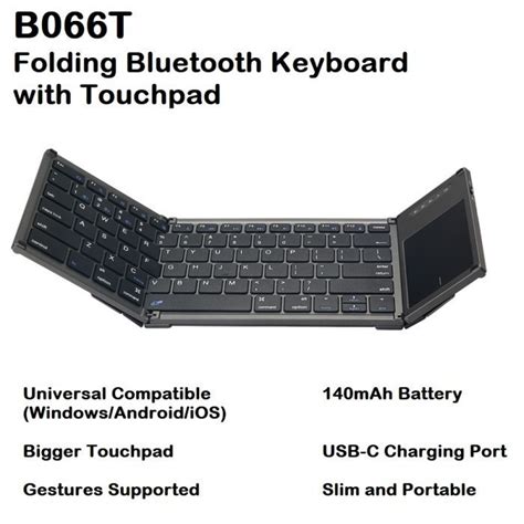 Jual B066t Universal Folding Portable Bluetooth Keyboard With Touchpad Jakarta Barat