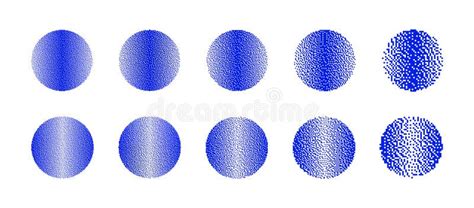 circles with different resolution of bitmap dither gradient vector set