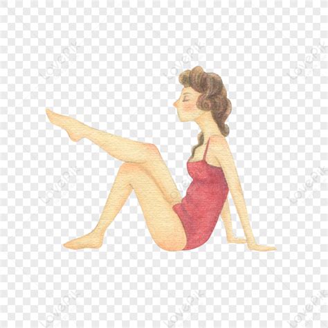 레트로 섹시한 여자 Png 일러스트 무료 다운로드 Lovepik