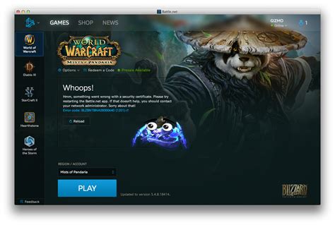 Battle Net Error Code BLZBNTBNA GizmoLA