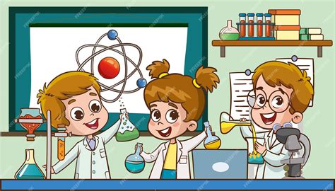 코트를 입고 연구하는 작은 과학자 만화 터 프리미엄 벡터 코트를 입고 연구하는 작은 과학자 만화 터 프리미엄 벡터