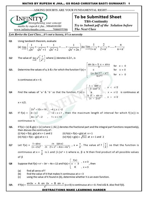 Tbs Continuity Pdf Mathematical Relations Mathematical Concepts