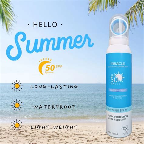 Miracle Sunscreen Invisible Spray With Spf50 Pa Sunscreen Spray