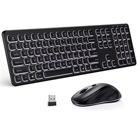 Backlit Wireless Keyboard And Mouse Combo，compact Full Size 2 4g Rechargeable Wireless Keyboard