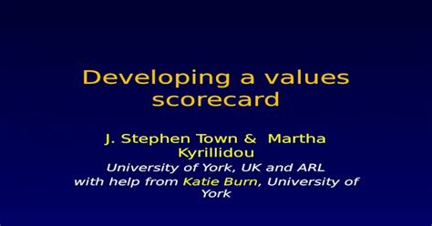 Pptx Developing A Values Scorecard Dokumentips