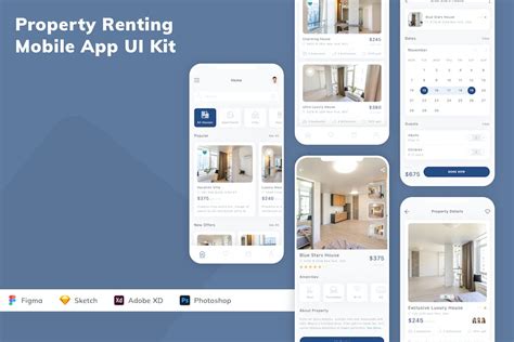 Property Renting Mobile App Ui Kit Ux And Ui Kits Ft Property And Estate Envato Elements