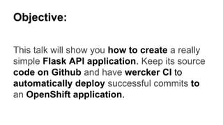 Python Flask App Deployed To Openshift Using Wercker Ci Ppt