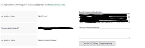 issue with license deactivation 2 licensing and installation