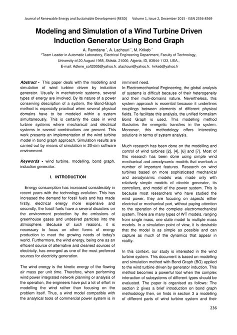 Pdf Modeling And Simulation Of A Wind Turbine Driven Induction