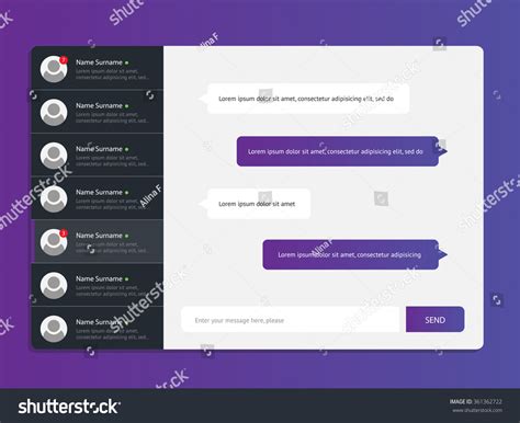 Concept Chat Messages Web Interface Application Stock Vector Royalty Free 361362722 Shutterstock