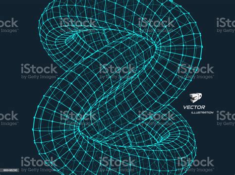 3 차원 연결 구조입니다 미래 기술 스타일입니다 추상적인 디자인입니다 격자 기하학적 요소입니다 벡터 일러스트입니다 3차원 형태에 대한 스톡 벡터 아트 및 기타 이미지