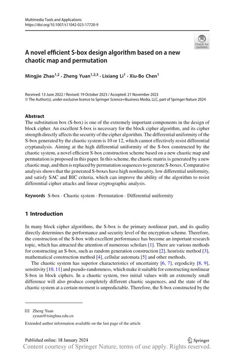 A Novel Efficient S Box Design Algorithm Based On A New Chaotic Map And Permutation