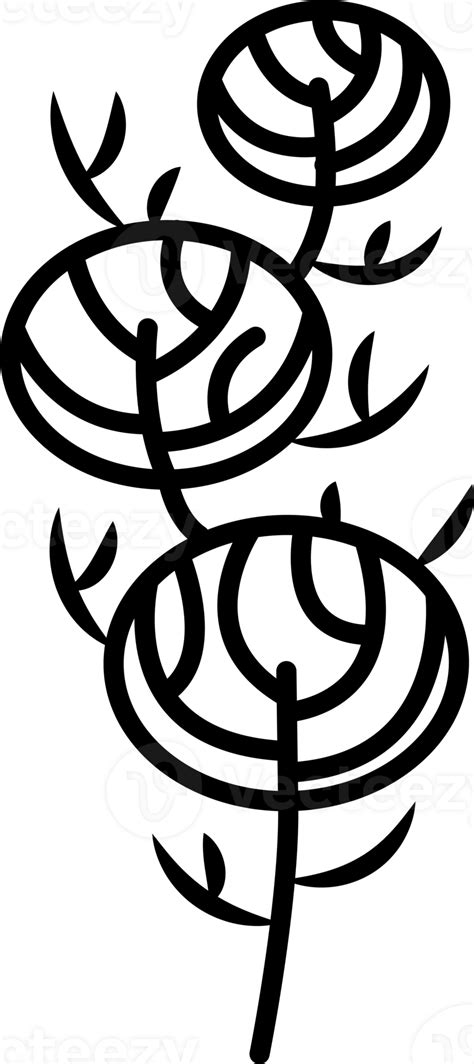 Line Art Stylized Decorative Tree Abstract Line Drawing Doodle Tree Decoration PNG With