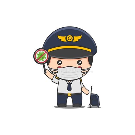 可爱的飞行员动画 向量例证 插画 包括有 愉快 蓝色 夹子 孩子 快乐 敬慕 友好 乐趣 230559846