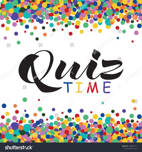 Quiz Time Card Banner Beautiful Greeting Stock Vector Happy