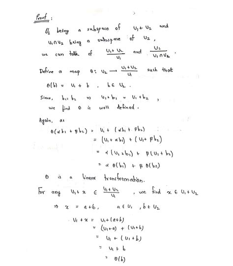 Solved The Dimension Of A Sum Theorem States If U And U Are Subspaces Course Hero