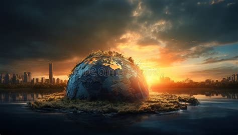 Industrial Plants And Factories Pollute The Environment Smokestack Exhaust Gases Global