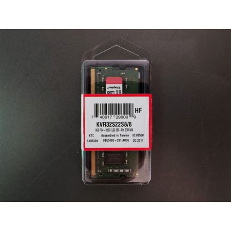 金士頓 Kingston Ddr4 3200 8gb Ram 筆記型電腦 記憶體 全新未拆封 便宜賣 蝦皮購物