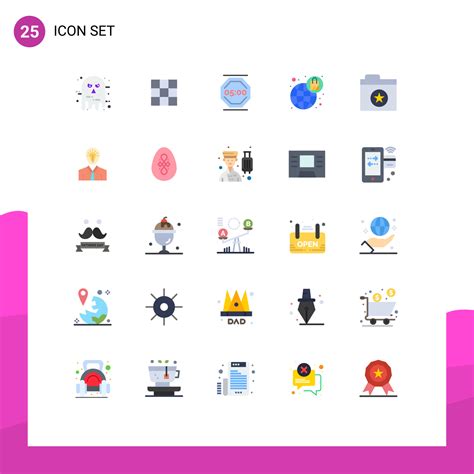 25 User Interface Flat Color Pack Of Modern Signs And Symbols Of Bag Global Sets Ecommerce Work