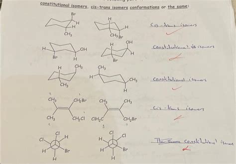 Solved Constitutional Isomers Cis Trans Isomers