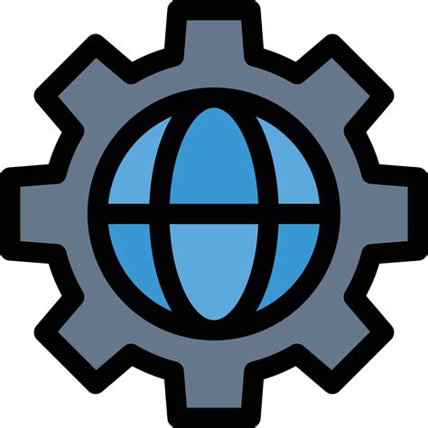 Gear Setting Globe Flat Color Icon Vector Icon Banner Template 13138944