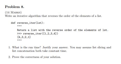 Solved Problem 8 14 Marks Write An Iterative Algorithm