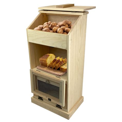 Peaceful Classics Potato Storage Wood Box Wooden Bread
