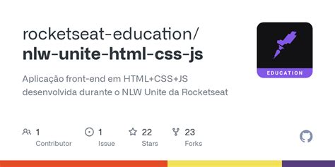 GitHub rocketseat education nlw unite html css js Aplicação front