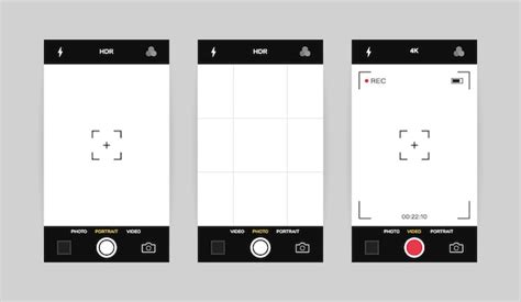 Premium Vector Phone Camera Interface Vertical View Mobile App