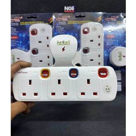 PROSMK Gang T Type Multi Adaptor Extension Socket With Neon SIRIM Wireless Extension Socket