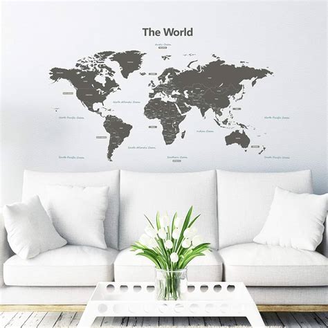 Map Decal For Wall World Map Wall Decal Sticker Wall Decals Wall
