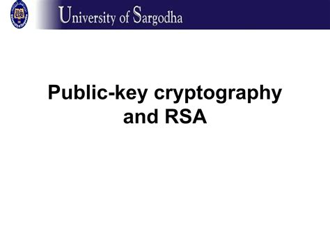 Public Key Cryptography And Rsa Ppt