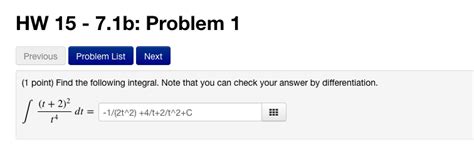 Solved Hw 15 71b Problem 1 Previous Problem Listnext 1