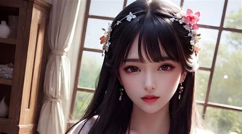 Рисунок японской грудастой девушки · 1920x1080 Full Hd бесплатная фотография от Skywolfx