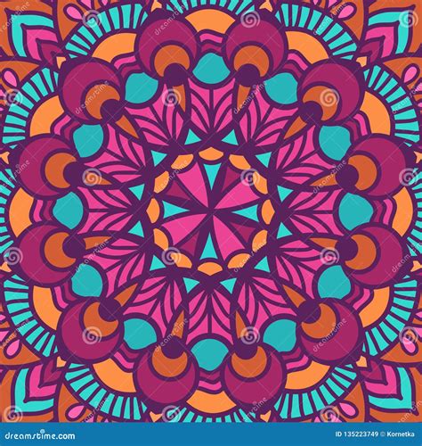 Color Circular Pattern In The Square Vector Illustration Stock Vector