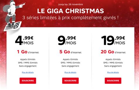 Les Forfaits Red By Sfr En Promo 20go De 4g Pour 1999€ à Vie