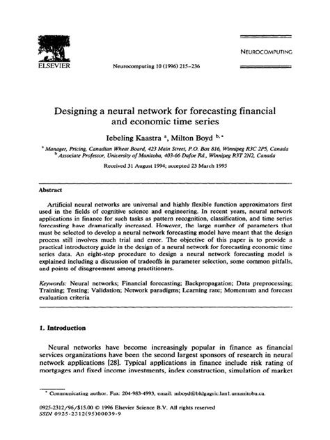 Designing A Neural Network For Forecasting Financial And Economic Time