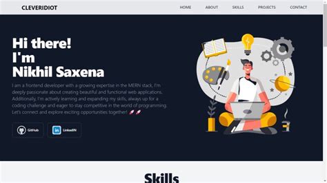 Portfolio Reactjs Tailwindcss Webdevelopment Nikhil Saxena