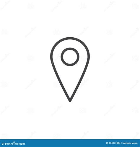 Map Pointer Line Icon Stock Vector Illustration Of Sign