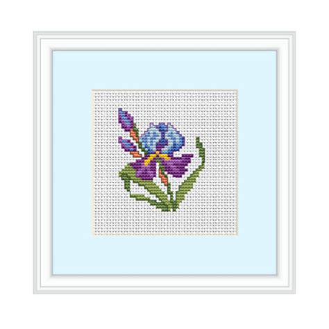 Iris Counted Cross Stitch Pattern Flower Pattern PDF Instant Download Cross Stitch Pattern