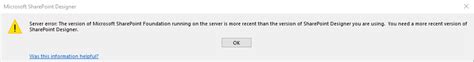 Server Error The Version Of Microsoft Sharepoint Foundation Running On The Server Is More