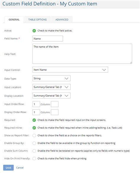 Custom Fields Definition Form Project Insight Help Center